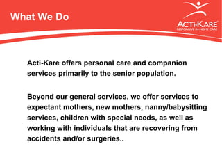 ACTi-KARE Services Presentation | ODP