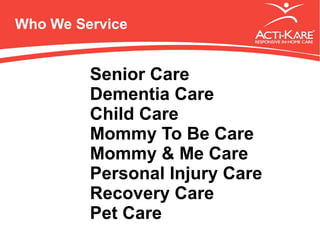 ACTi-KARE Services Presentation | PPT