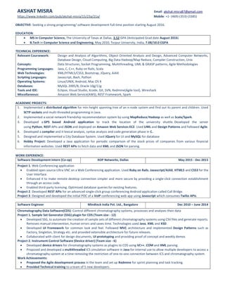 Akshat Misra Resume - Software Developer | PDF