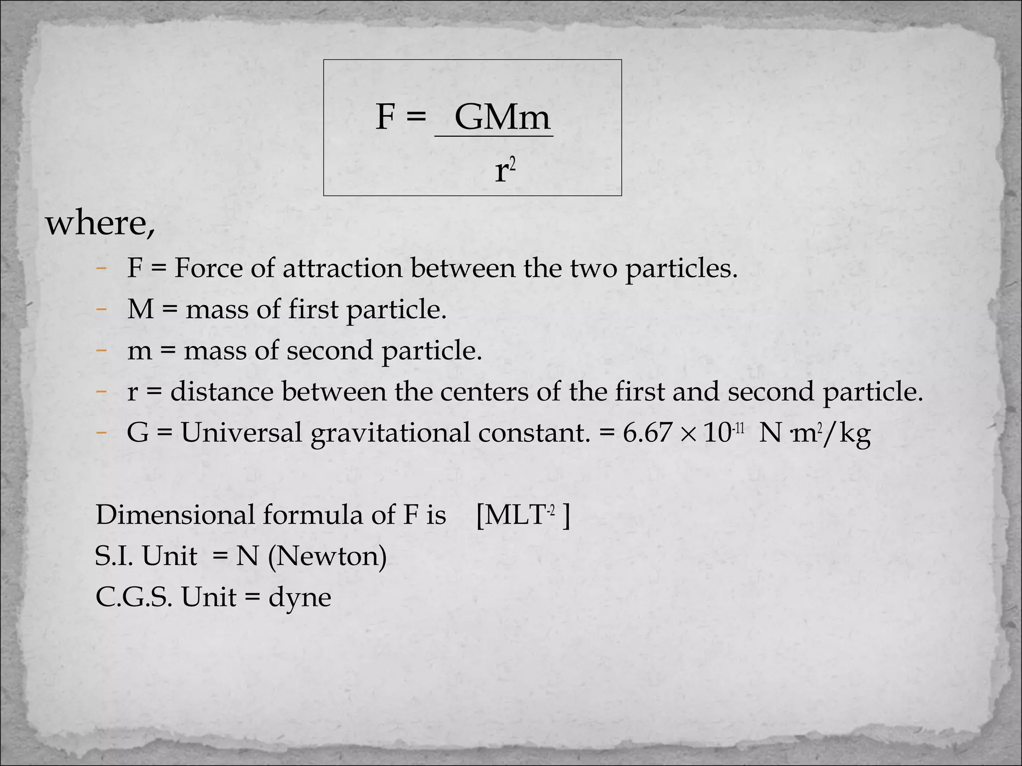 Newton's Law of Universal Gravitation | PPT