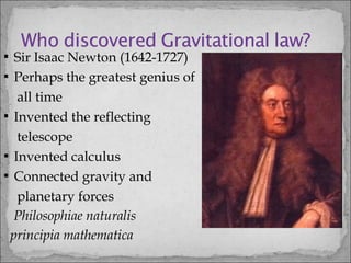 Newton's Law of Universal Gravitation | PPT