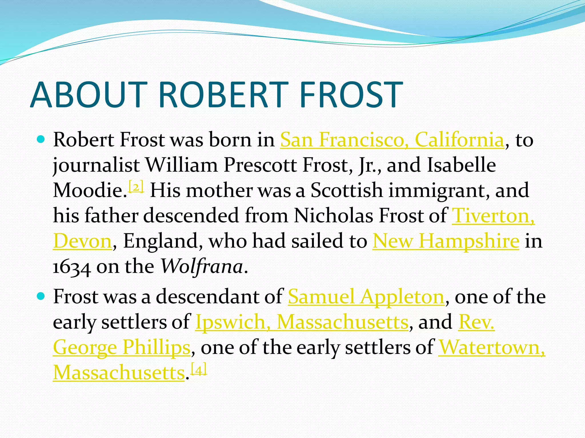 Robert Frost - Introduction | PPT