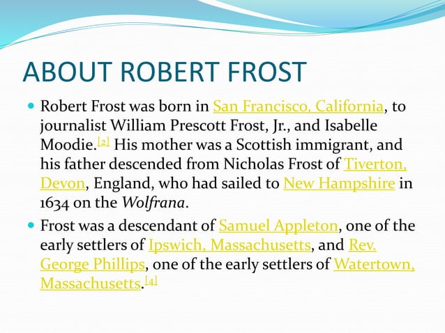 Robert Frost - Introduction | PPT