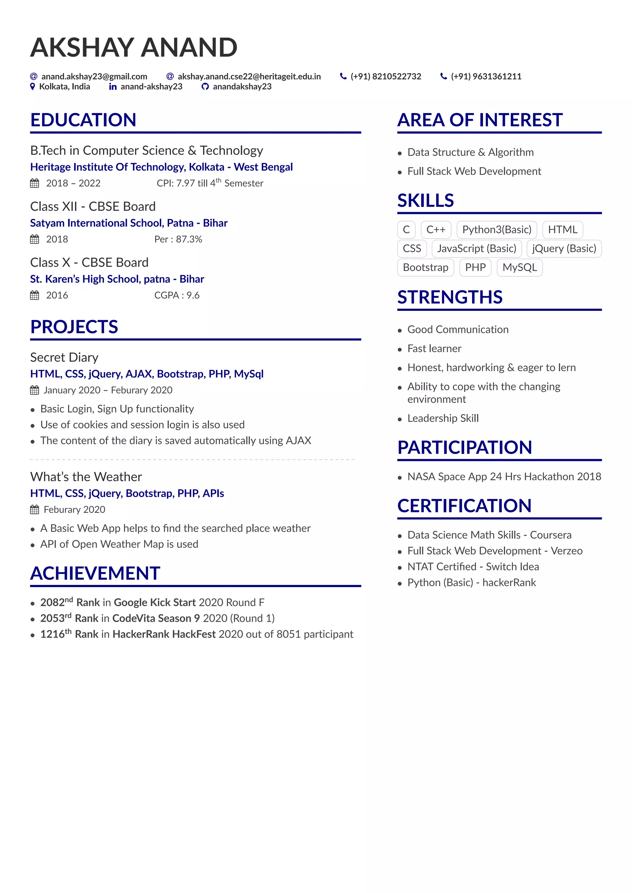 Akshay Anand Resume | PDF