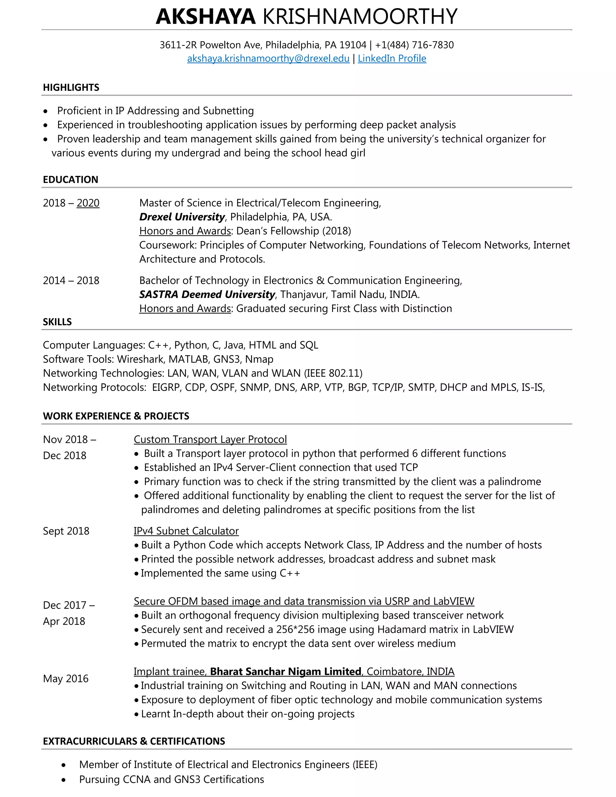 Akshaya resume | PDF