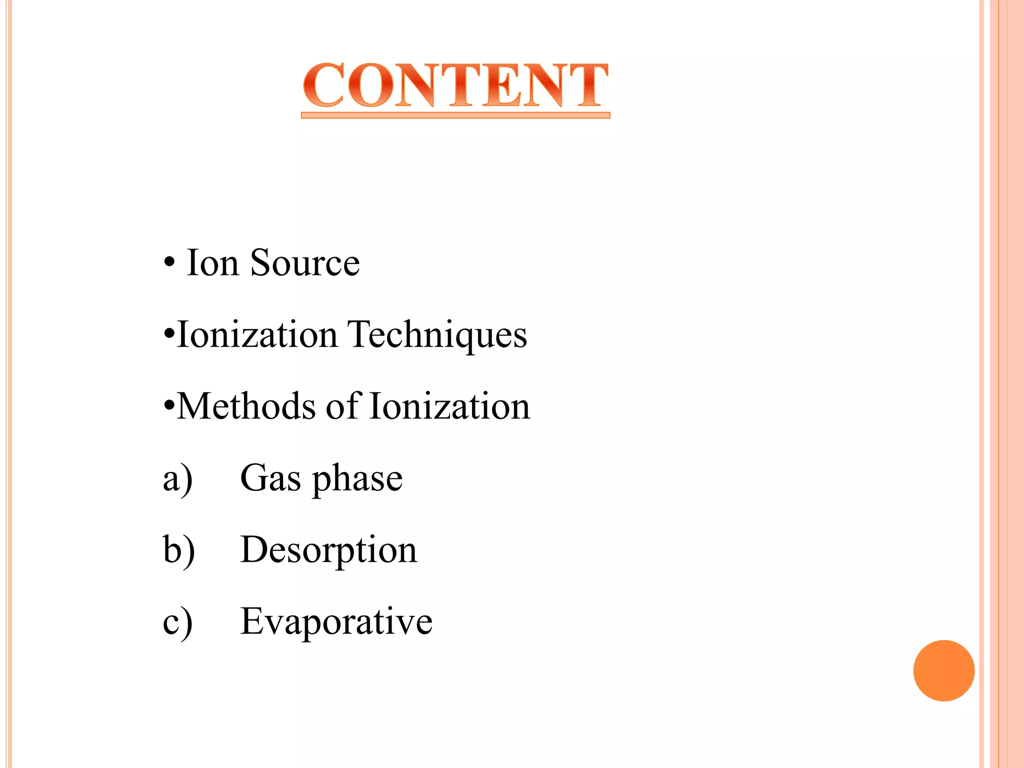 Ionization Techniques In Mass Spectroscopy | PDF