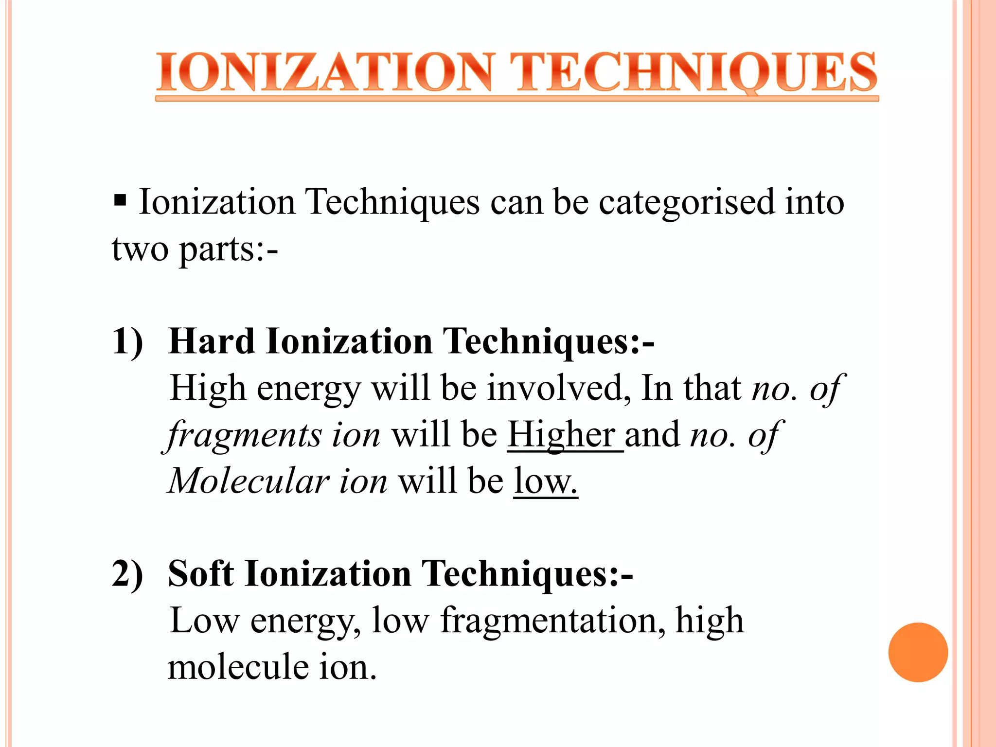 Ionization Techniques In Mass Spectroscopy | PDF