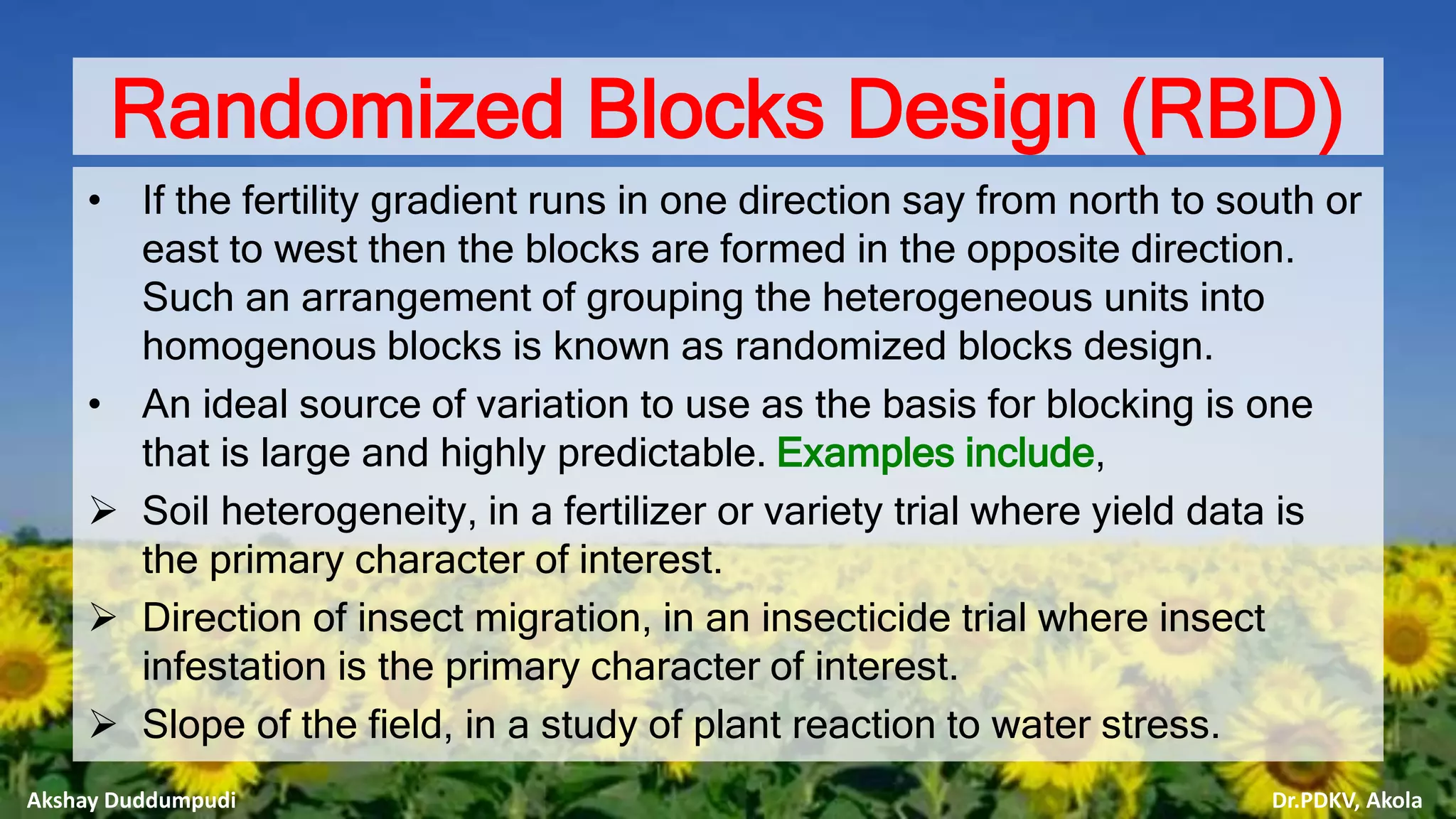 STATISTICAL METHODS AND TECHNIQUES FOR AGRONOMIC RESEARCH | PPTX