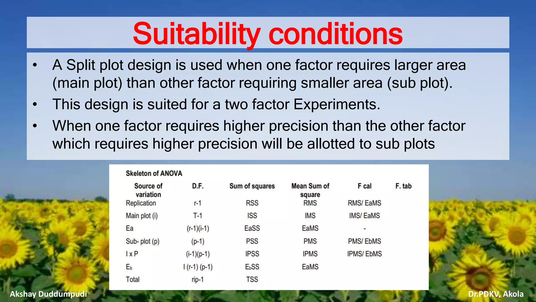 STATISTICAL METHODS AND TECHNIQUES FOR AGRONOMIC RESEARCH | PPTX