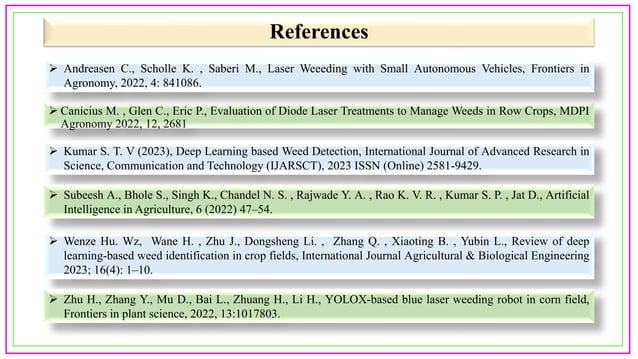 Weed Detection Using Deep Learning and Laser Weed Control | PDF ...