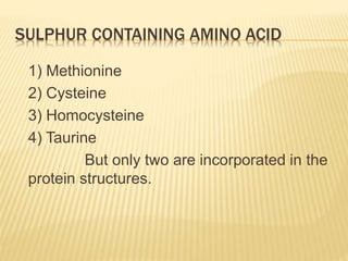 Biosynthesis of Sulphur Containing amino acid. | PPTX