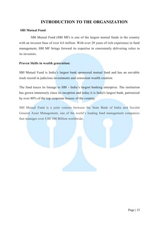Full Project Report on SBI mutual funds. | PDF