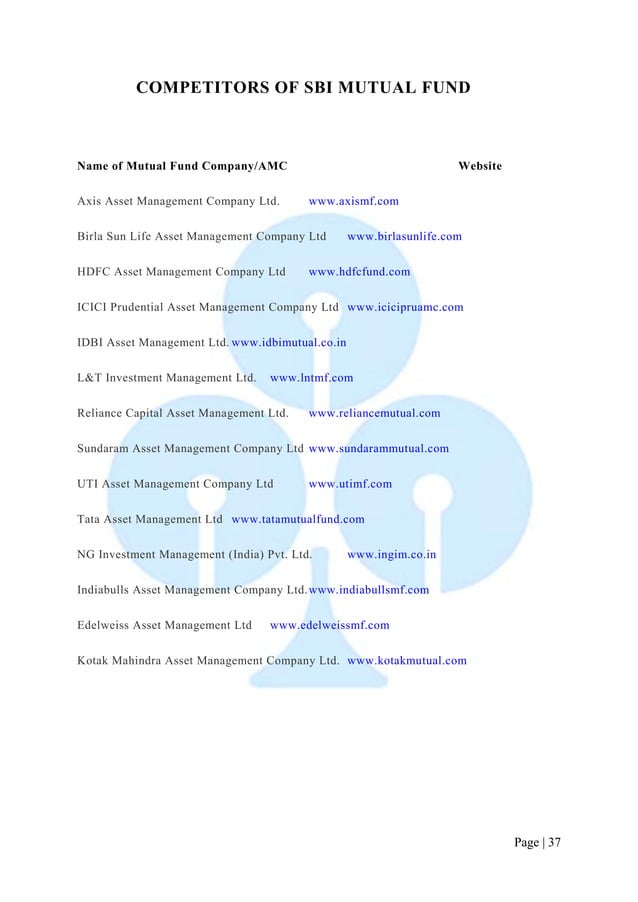 Full Project Report on SBI mutual funds. | PDF