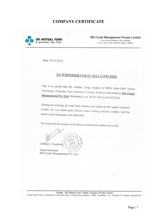 Full Project Report on SBI mutual funds. | PDF