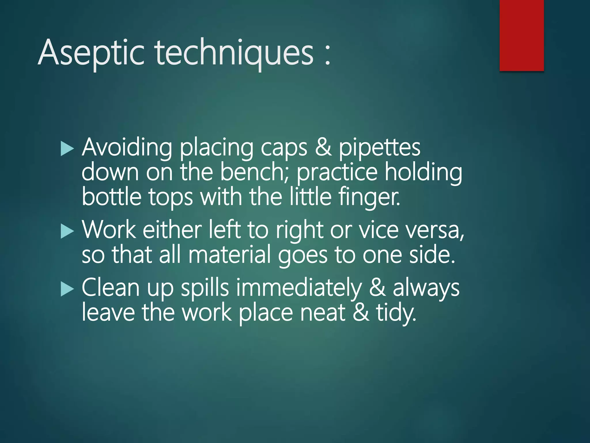 Aseptic Techniques and sterile handling in atc lab | PPTX