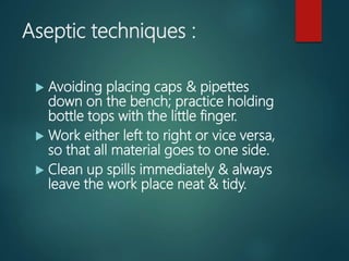 Aseptic Techniques and sterile handling in atc lab | PPTX