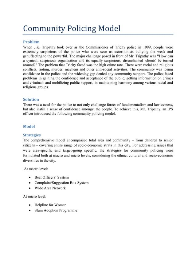 Akshee group community _policing_model | PDF | Crime & Harmful Acts to ...