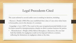 Donoghue vs. Stevenson (1932)! Case Law! | PPTX