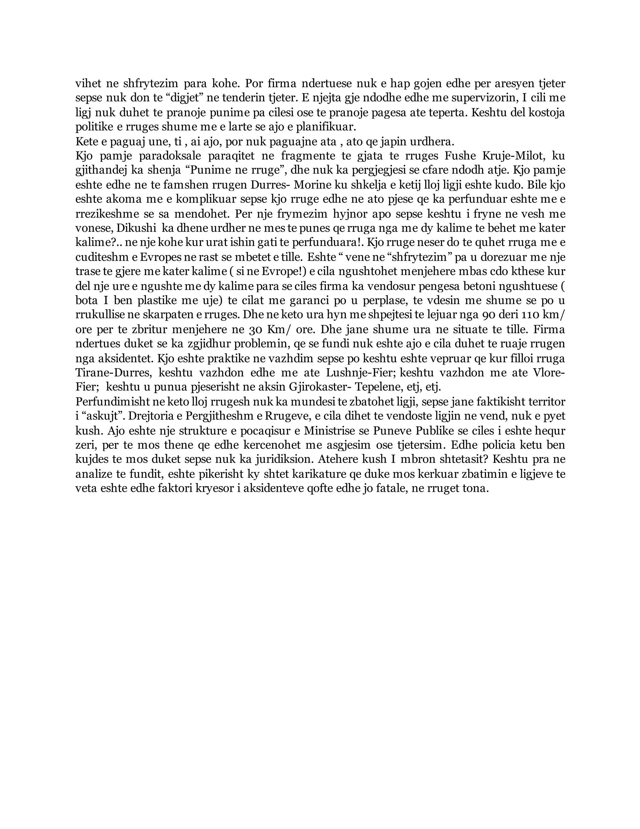 Aksidentet në rrugë | DOCX