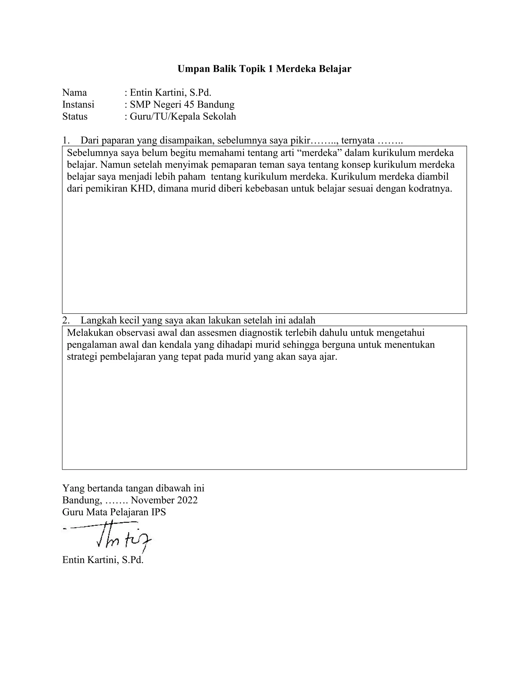 Aksi Nyata 1 Agung Final menyebarkan pemahaman merdeka belajar | PDF