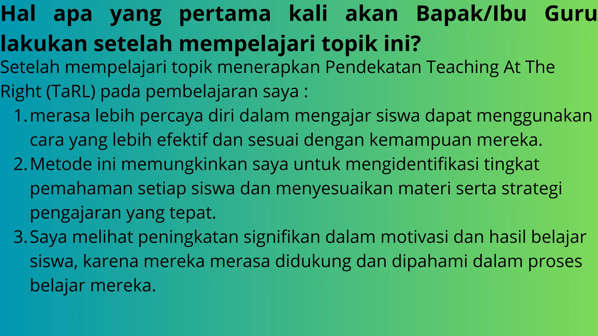 Contoh Aksi Nyata Penerapan Pendekatan TaRL | PDF
