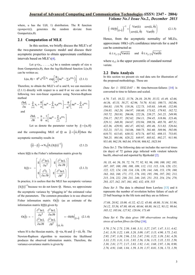 Statistical Analysis and Model Validation of Gompertz Model on different Real Data Sets for ...
