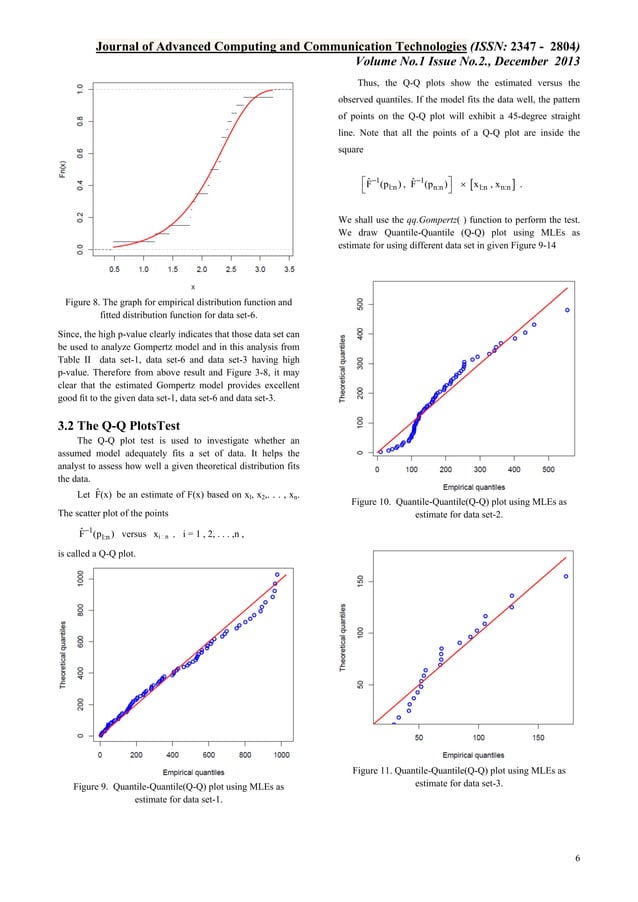 Statistical Analysis and Model Validation of Gompertz Model on different Real Data Sets for ...