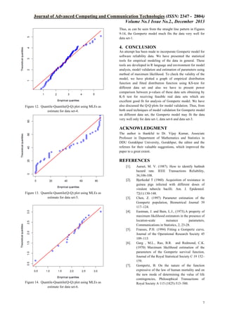 Statistical Analysis and Model Validation of Gompertz Model on different Real Data Sets for ...
