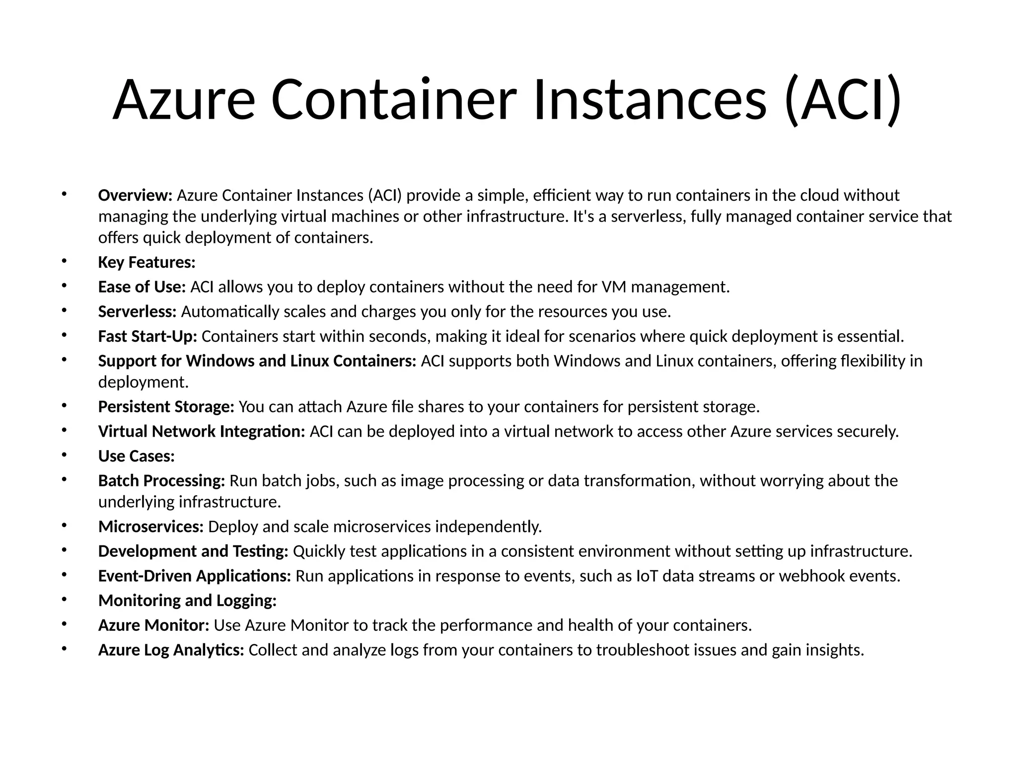Aks Monitoring presentation overview of ACI | PPTX