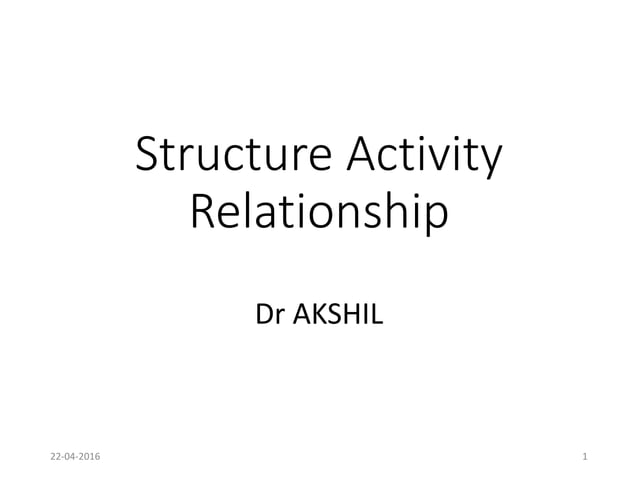 Structure activity relation ship | PPTX