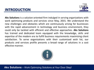 Company Introduction Profile - Aks Solutions | PPT
