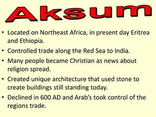 Aksum Kingdom Simulation | PPTX