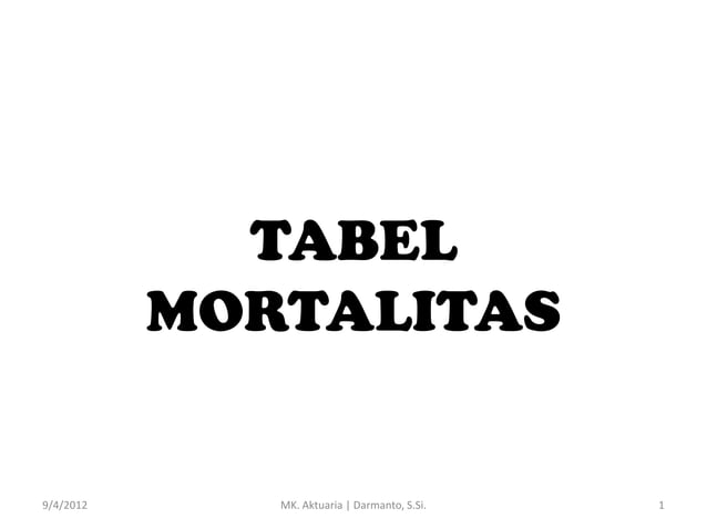 Akt 2-tabel-mortalitas | PDF