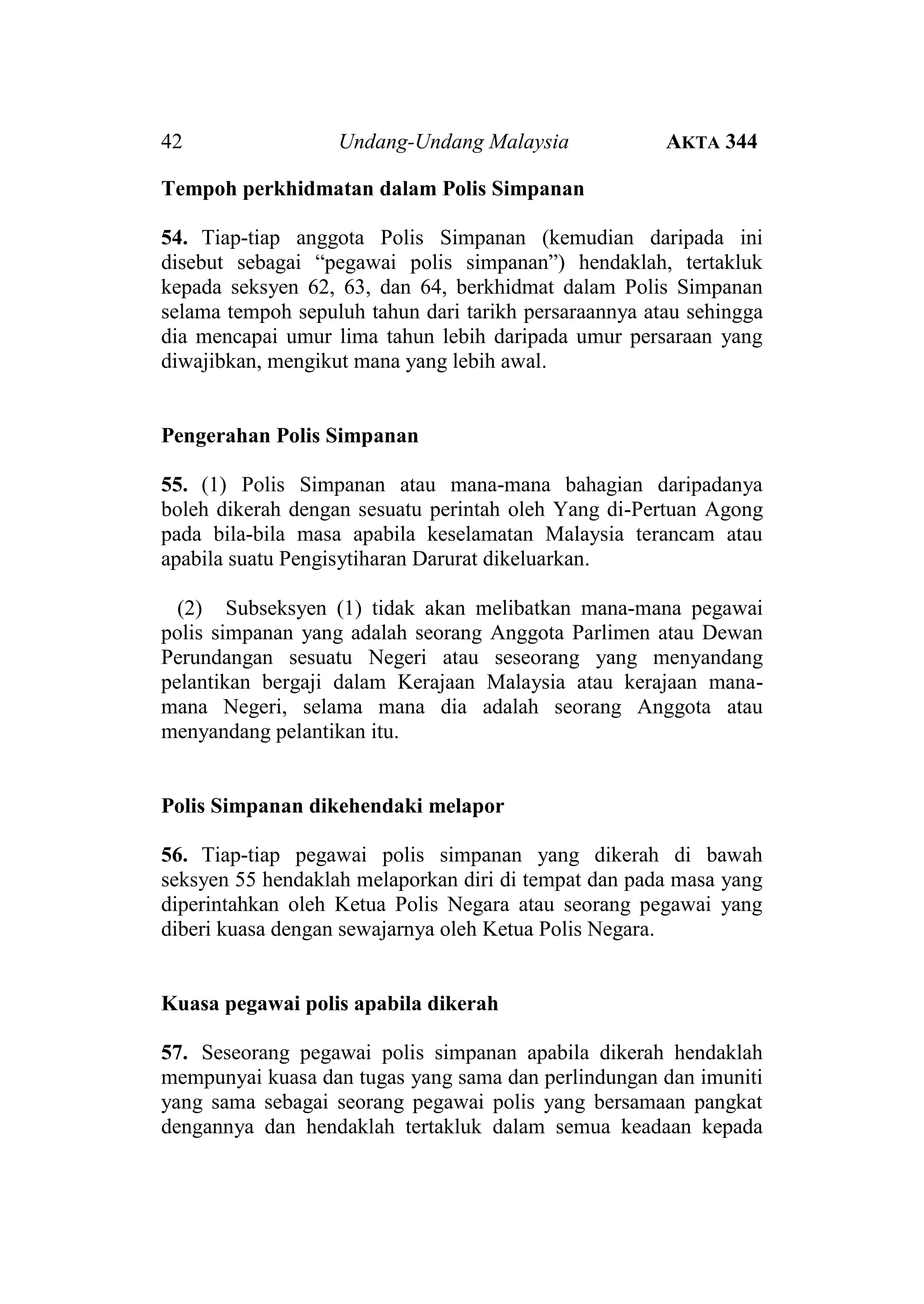 Akta 344 akta polis 1967 | PDF