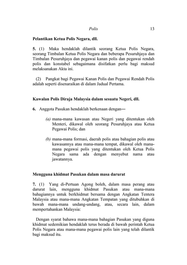 Akta 344 akta polis 1967 | PDF