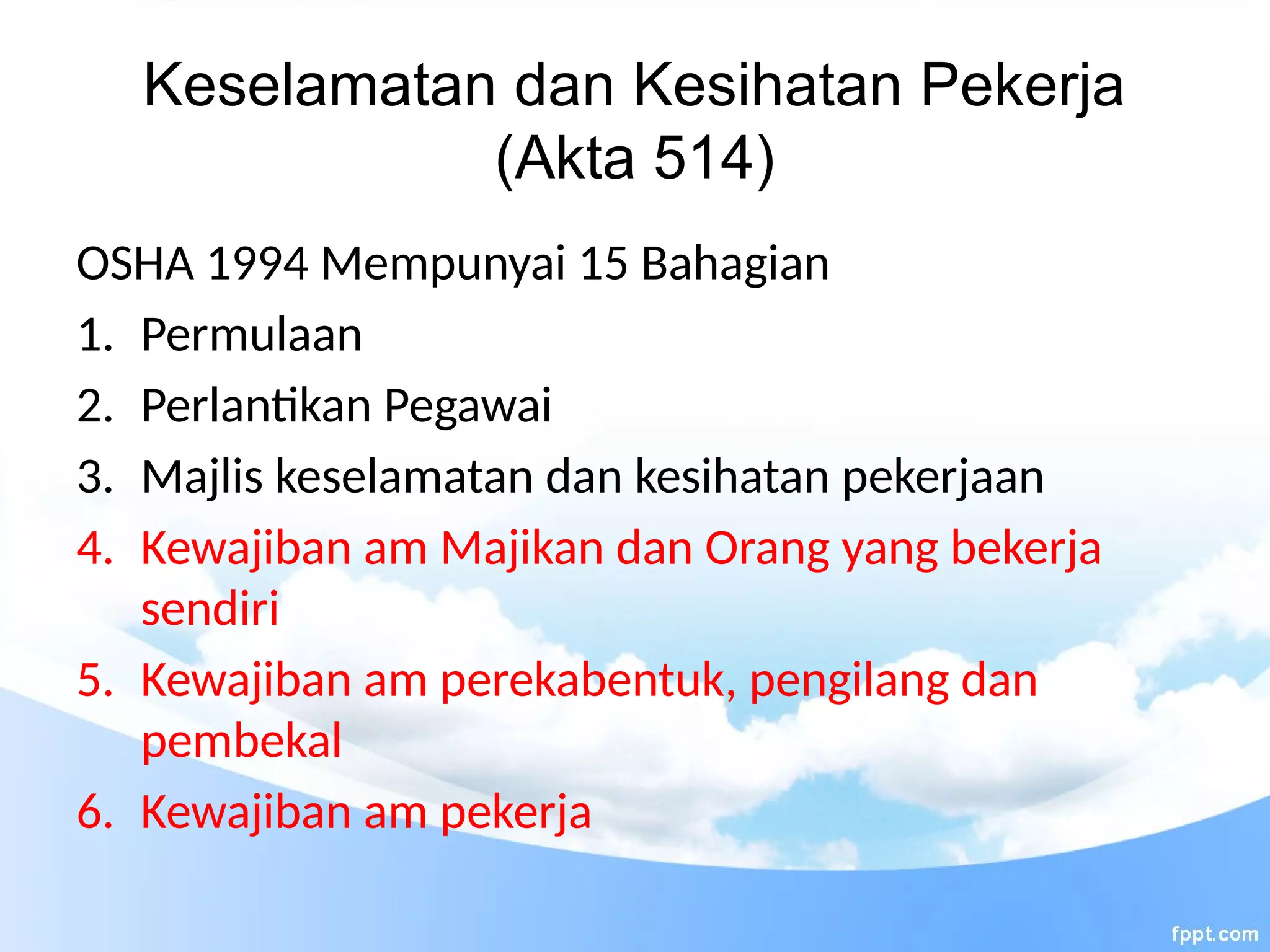 Akta 514 Keselamatan dan Kesihatan Pekerja | PDF