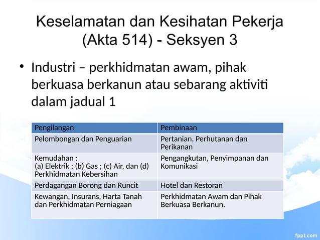 Akta 514 Keselamatan dan Kesihatan Pekerja | PDF