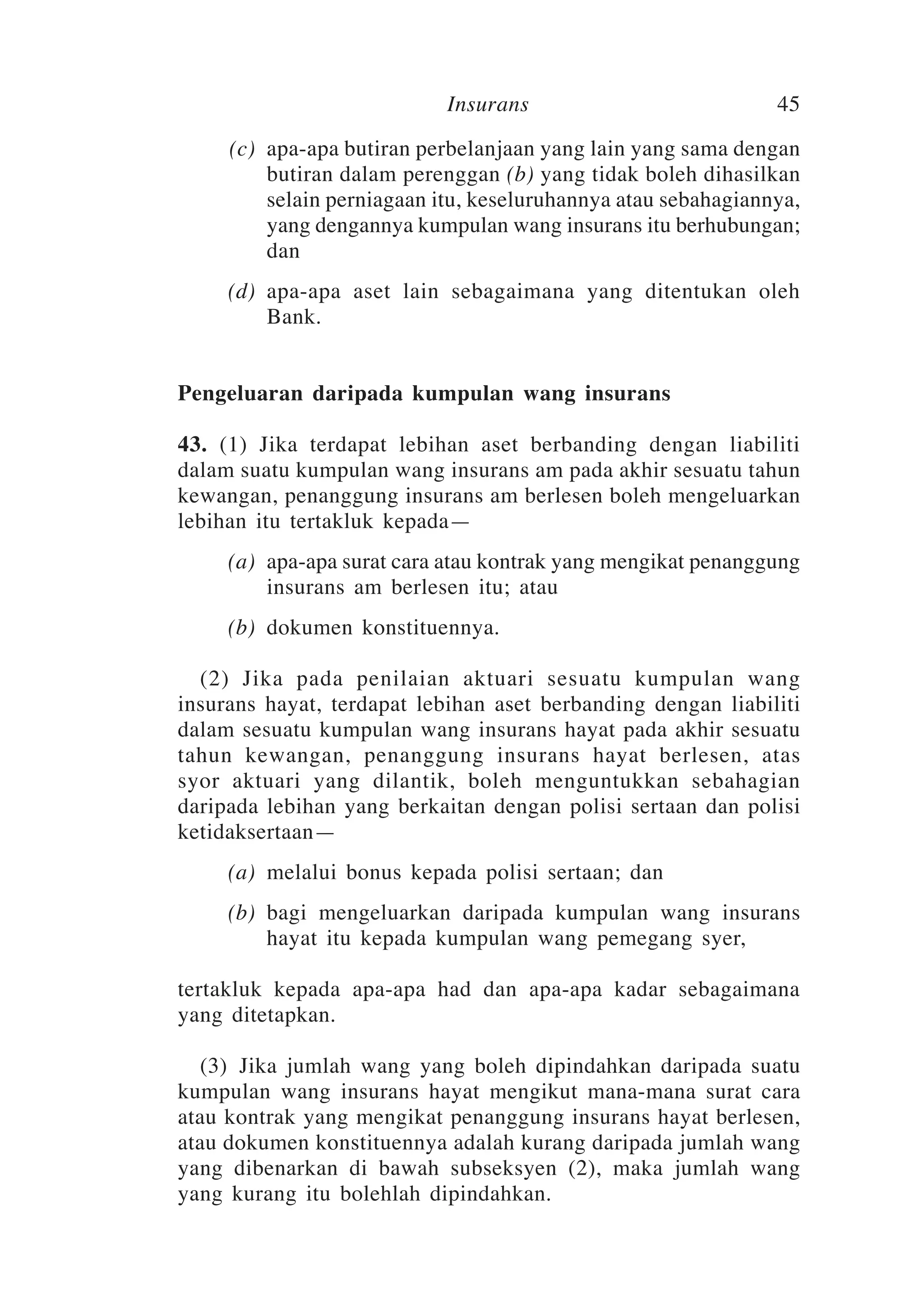 Malaysian Insurance Act - Akta 553 | PDF
