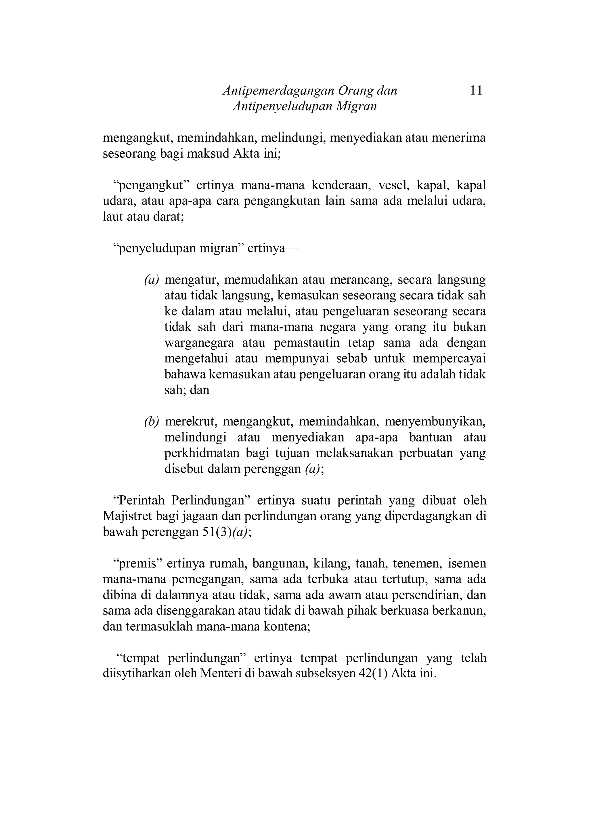 Akta Antipemerdegangan dan Penyeludupan Migran (ATIPSOM) Akta 670 | PDF