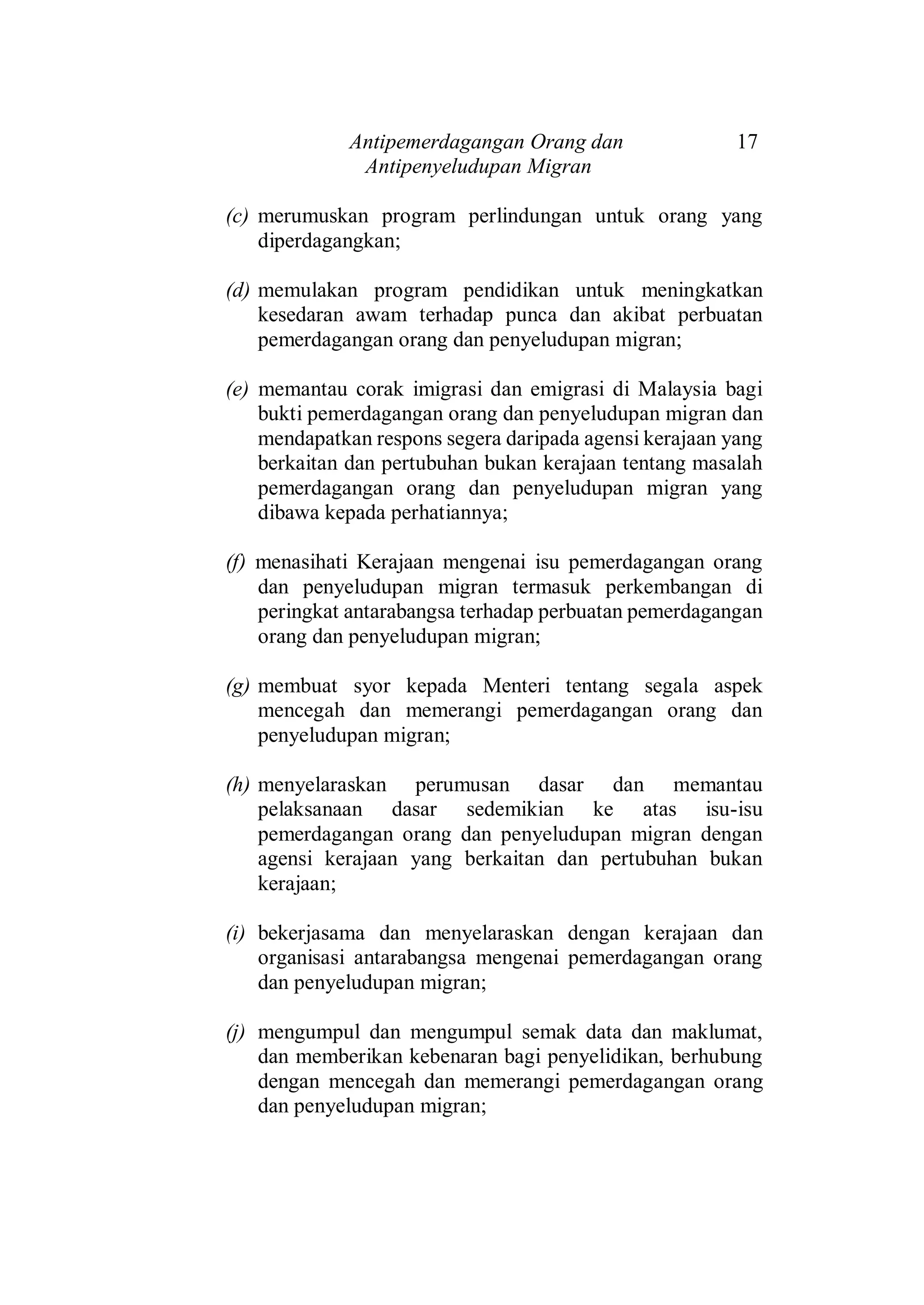 Akta Antipemerdegangan dan Penyeludupan Migran (ATIPSOM) Akta 670 | PDF