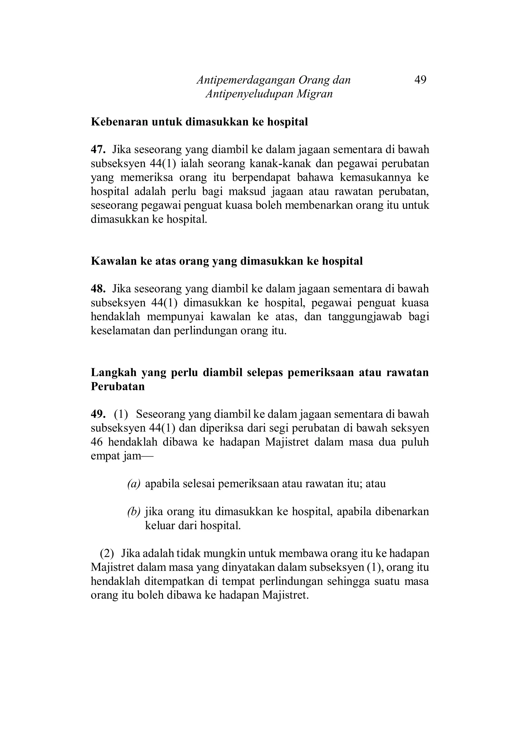 Akta Antipemerdegangan dan Penyeludupan Migran (ATIPSOM) Akta 670 | PDF