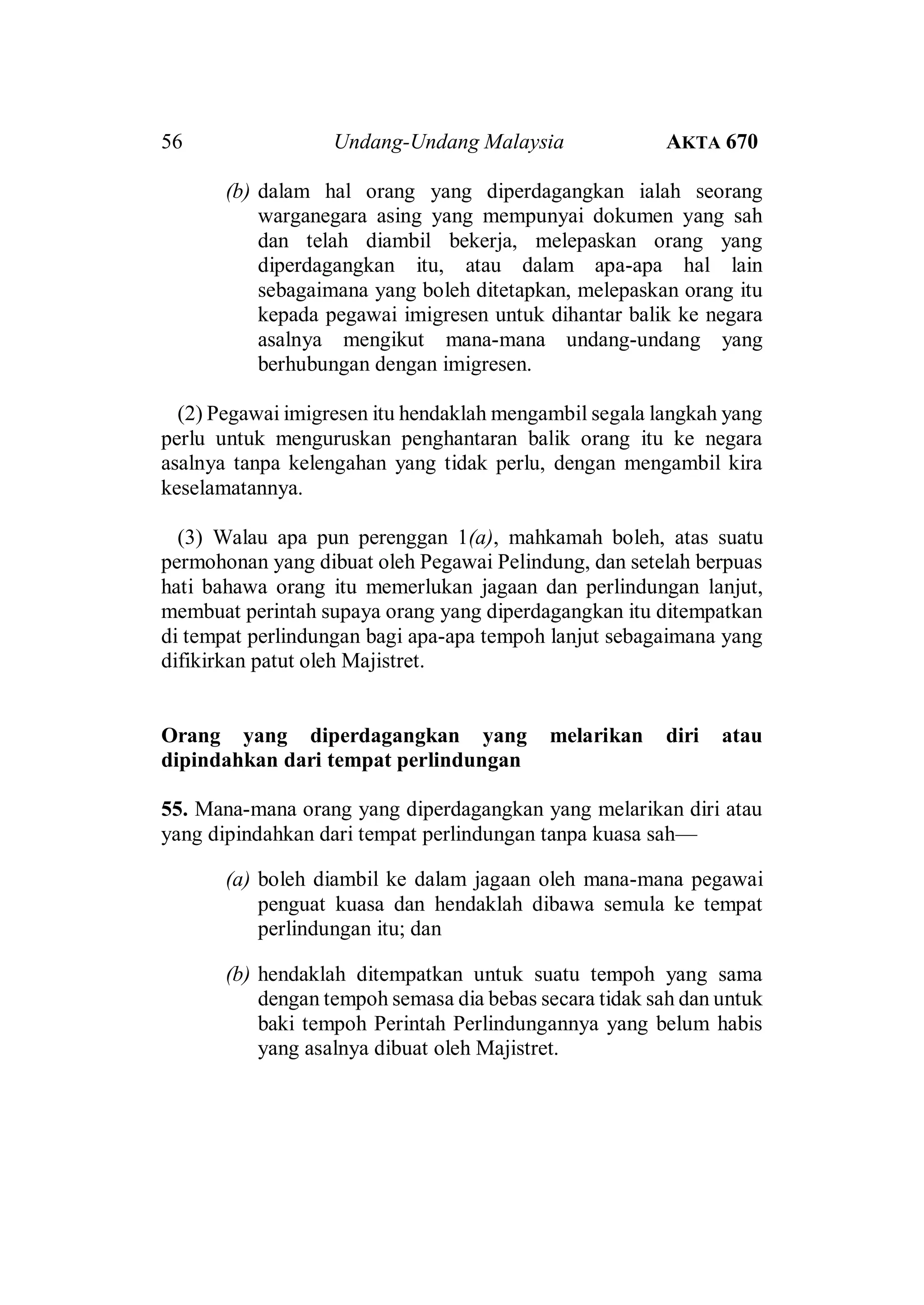 Akta Antipemerdegangan dan Penyeludupan Migran (ATIPSOM) Akta 670 | PDF