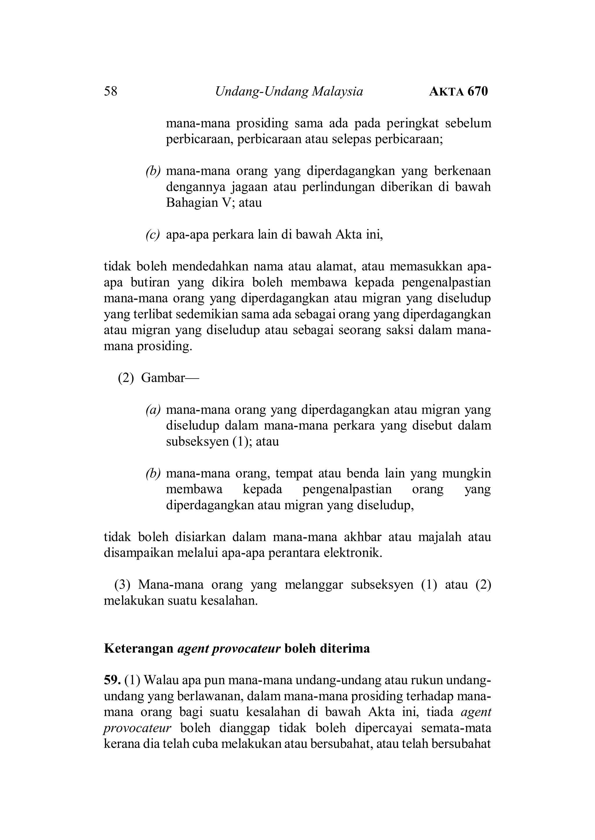 Akta Antipemerdegangan dan Penyeludupan Migran (ATIPSOM) Akta 670 | PDF