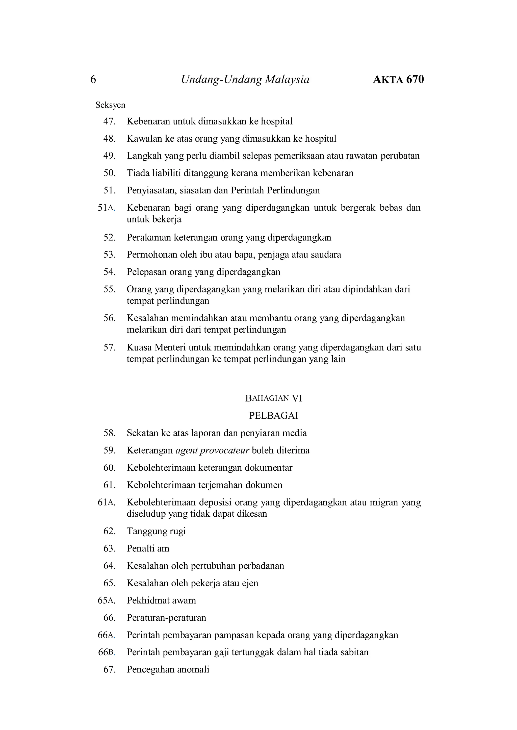 Akta Antipemerdegangan dan Penyeludupan Migran (ATIPSOM) Akta 670 | PDF