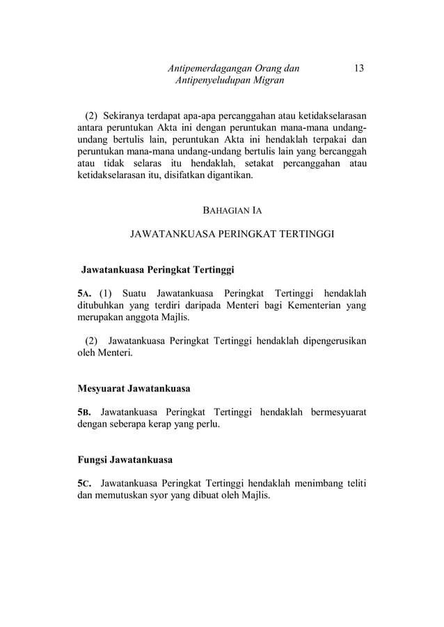 Akta Antipemerdegangan dan Penyeludupan Migran (ATIPSOM) Akta 670 | PDF
