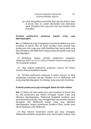 Akta Antipemerdegangan dan Penyeludupan Migran (ATIPSOM) Akta 670 | PDF