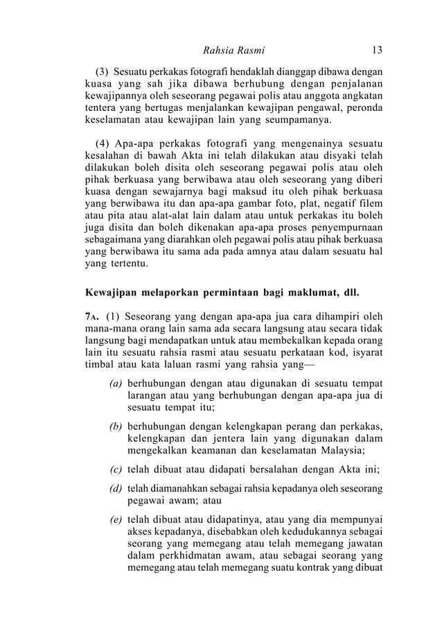 Akta 88 - Akta Rahsia Rasmi 1972 | PDF