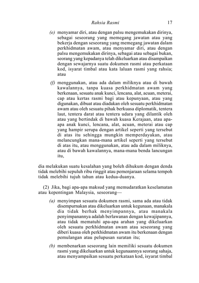 Akta 88 - Akta Rahsia Rasmi 1972 | PDF