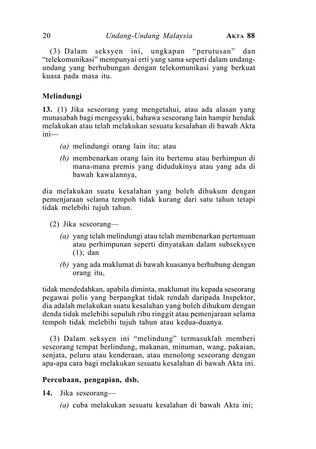 Akta 88 - Akta Rahsia Rasmi 1972 | PDF