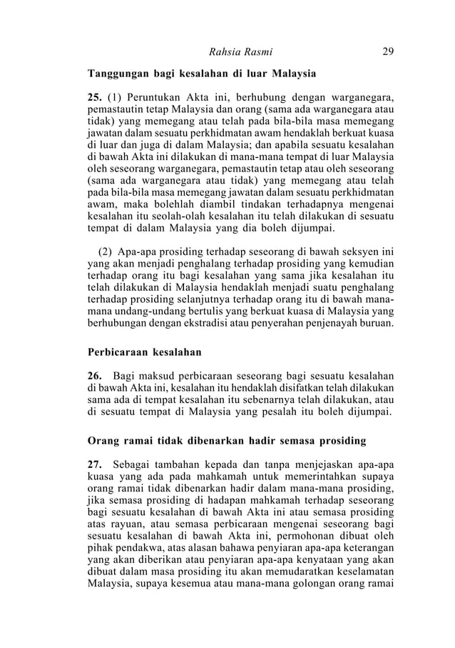 Akta 88 - Akta Rahsia Rasmi 1972 | PDF